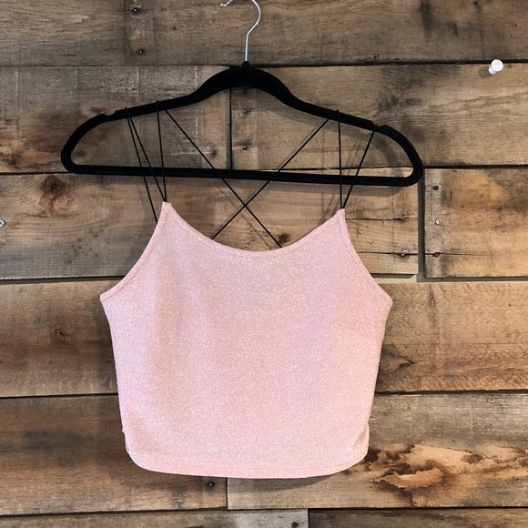 SHEIN | Tops | Shein Metallic Crop Top | Poshmark